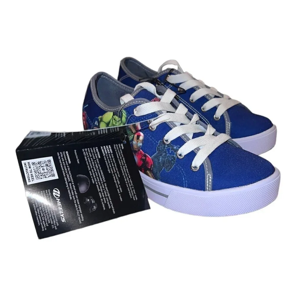 Heelys | Shoes | Heelys Youth Blue Marvel Avengers Low Top Lace Up ...
